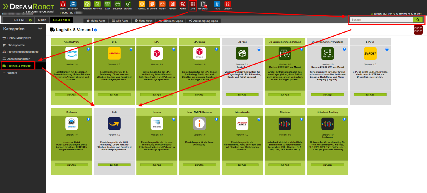 GLS-App - Dreamrobot