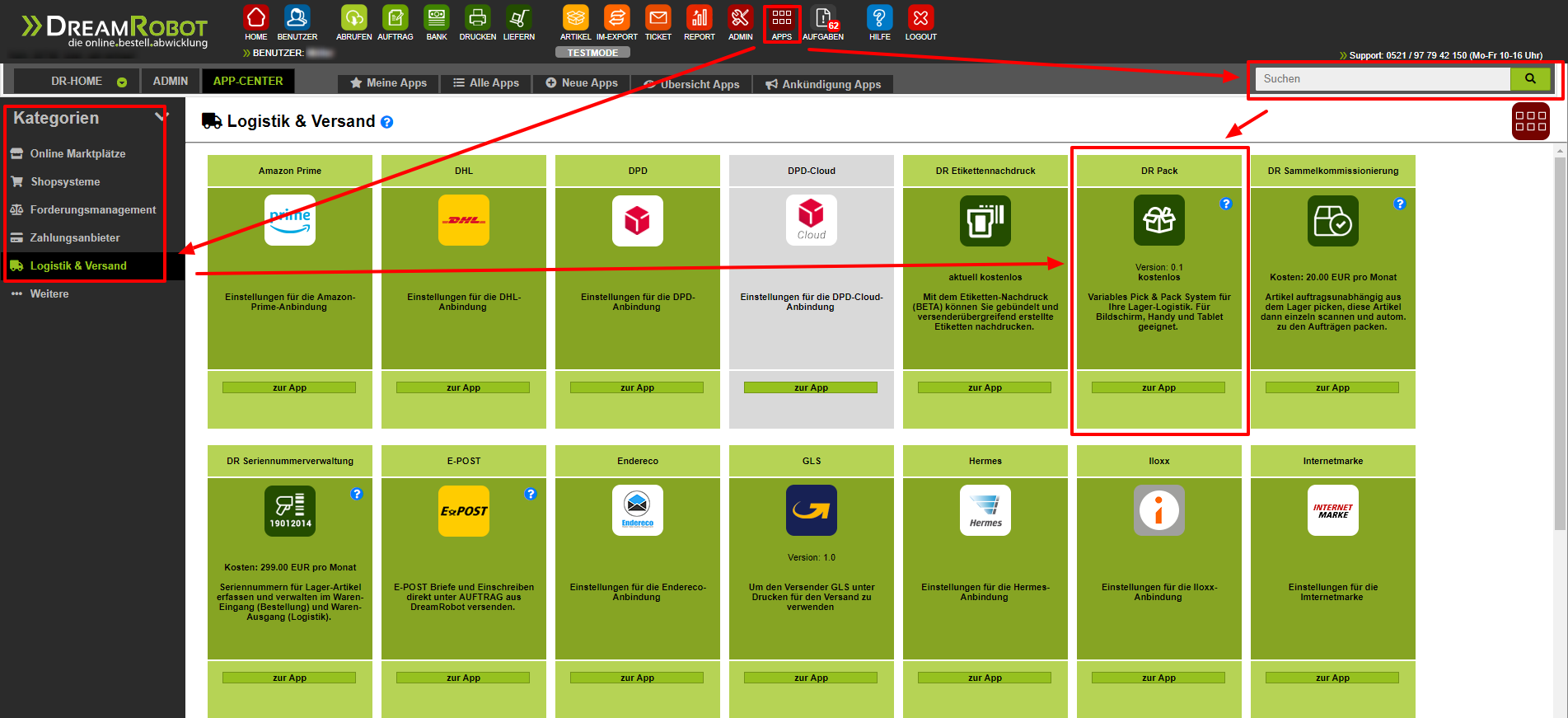 DR Pick & Pack-App - Dreamrobot